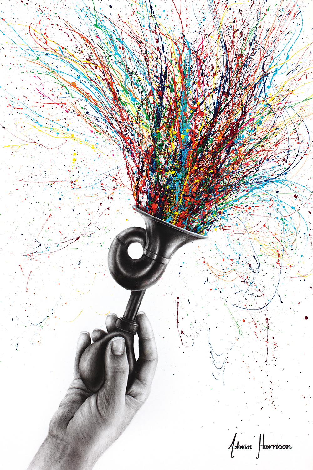 Ashvin Harrison: Watch This Artist’s Charcoal Drawing Splatter Paint ...