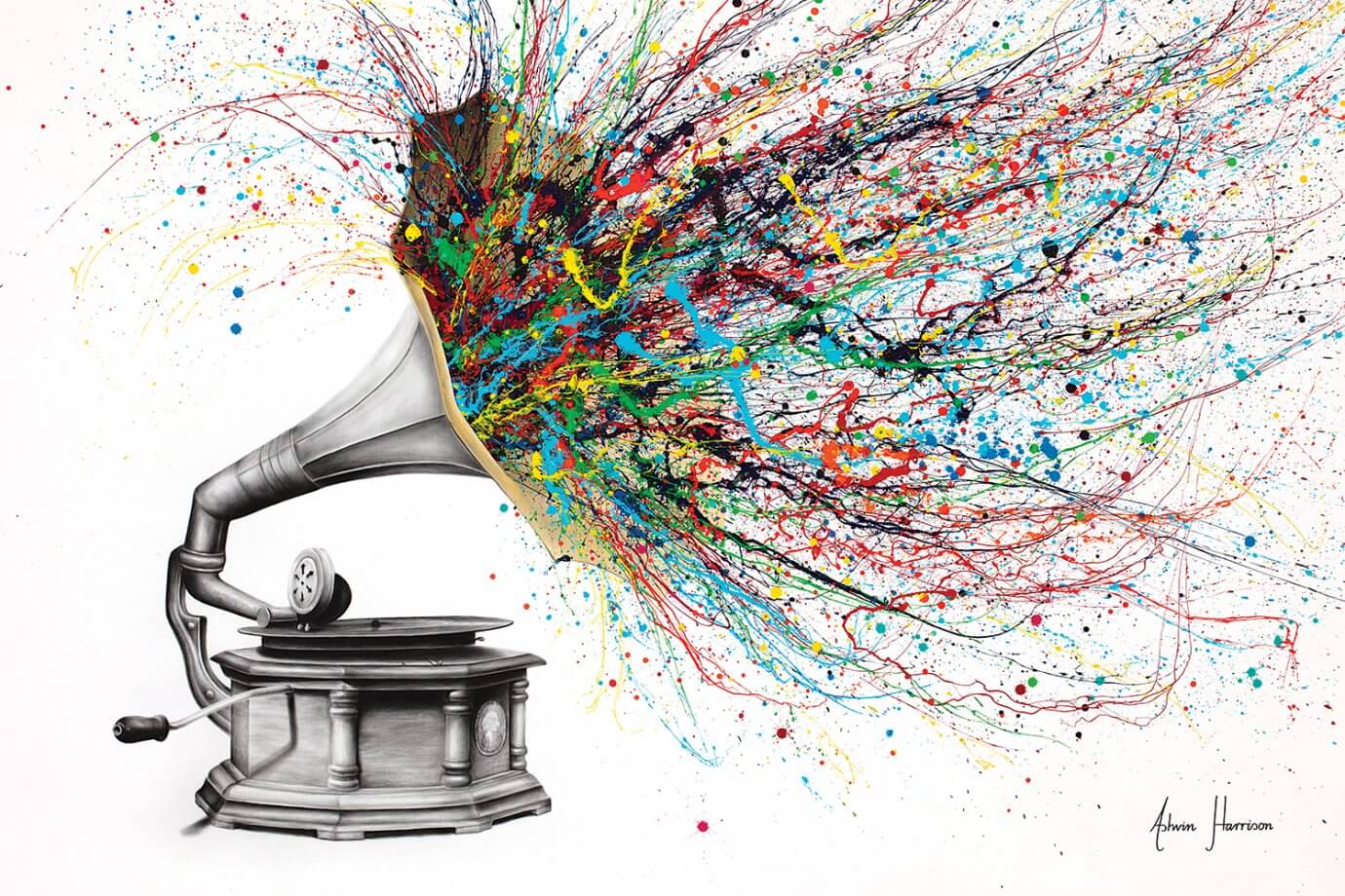 Ashvin Harrison: Watch This Artist’s Charcoal Drawing Splatter Paint ...